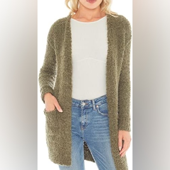 Love Tree | Sweaters | Love Tree Green Fuzzy Cardigan Sweater | Poshmark